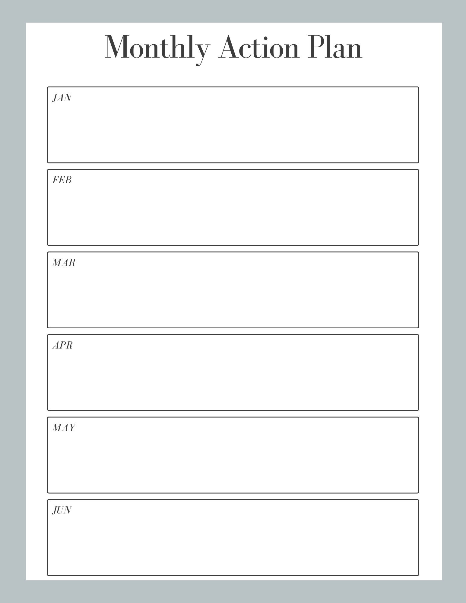 Vision and Action Plan Guide - Printable Action Guide, Vision Guide ...