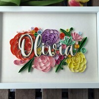 Letter R, Quilling Wall Paper Art, Monogram, Framed, Personalized ...