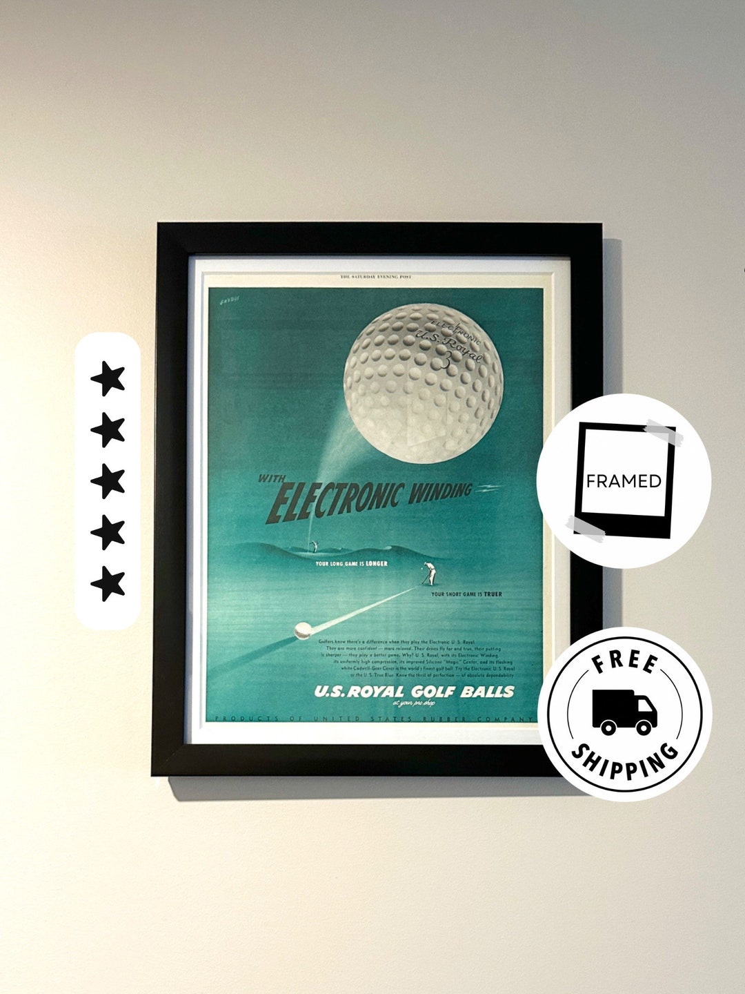 US Royal Golf Balls Original Vintage Ads 11x14 Black - Etsy
