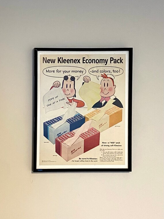 Kleenex Original Vintage Ads 1955 Advertisement 11x14 | Etsy