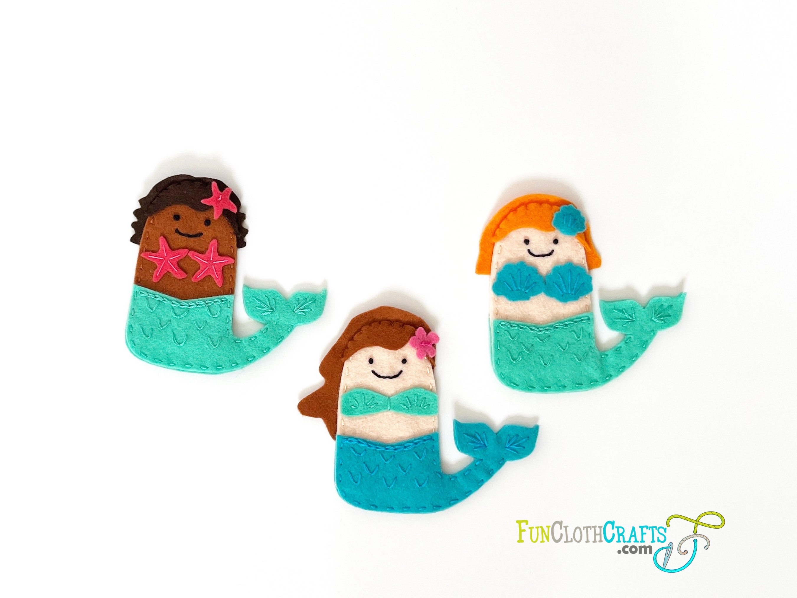 Joyful Felt Mermaids Finger Puppets PDF Pattern With SVG File - Etsy