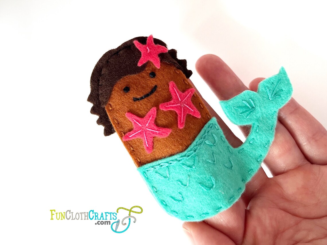 Joyful Felt Mermaids Finger Puppets PDF Pattern With SVG File - Etsy