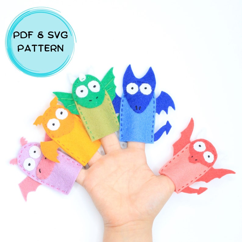 Adorable Dragon Finger Puppets With Felt Pattern PDF, Make You Own ...