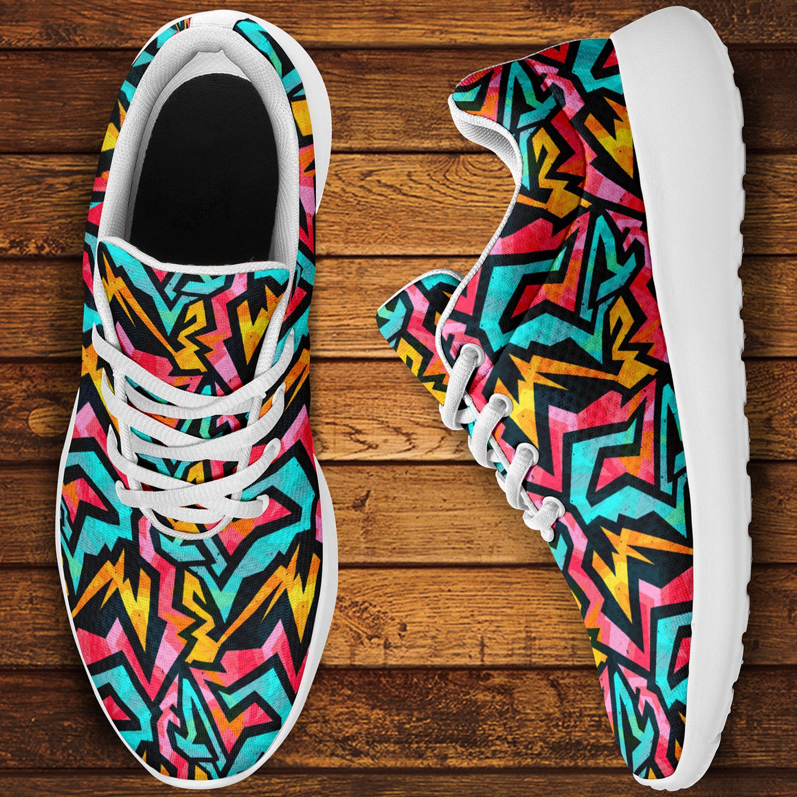 Graffiti Street Design Sneakers / Graffiti Art Shoes Sports | Etsy