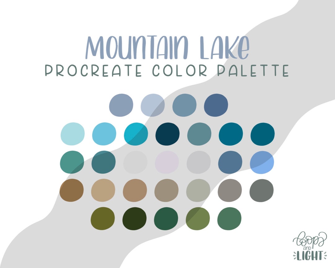 Mountain Lake Color Palette | Procreate Palette - Etsy