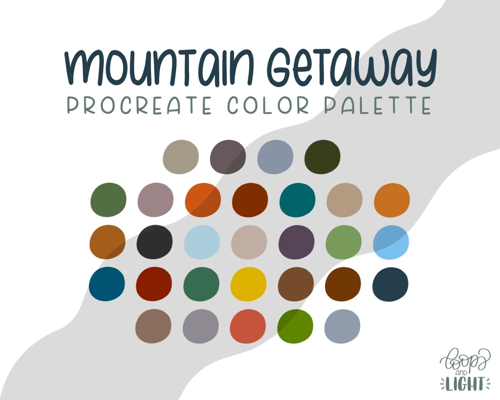 Mountain Color Palette Procreate Palette Mountain Getaway | Etsy