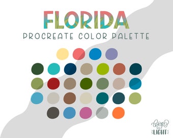 Florida Beaches Procreate Palette, 30 HEX Color Codes, Instant Digital ...