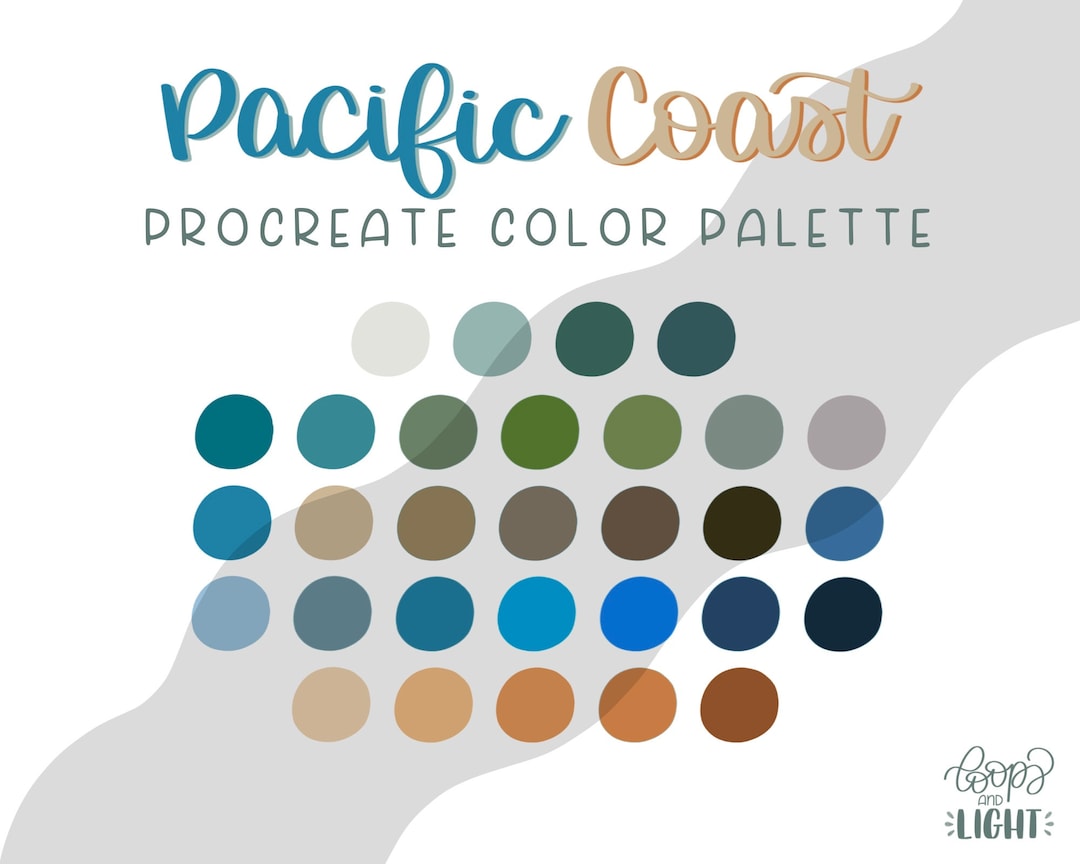 Pacific Coast Color Palette Procreate Palette - Etsy