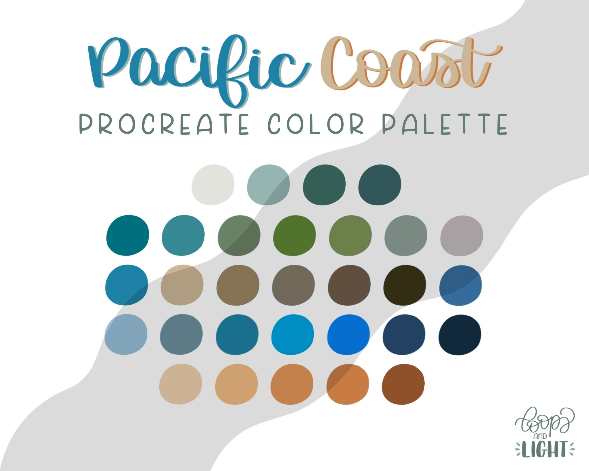 Pacific Coast Color Palette Procreate Palette - Etsy