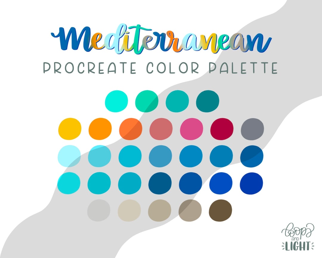 Mediterranean Color Palette Procreate Palette - Etsy