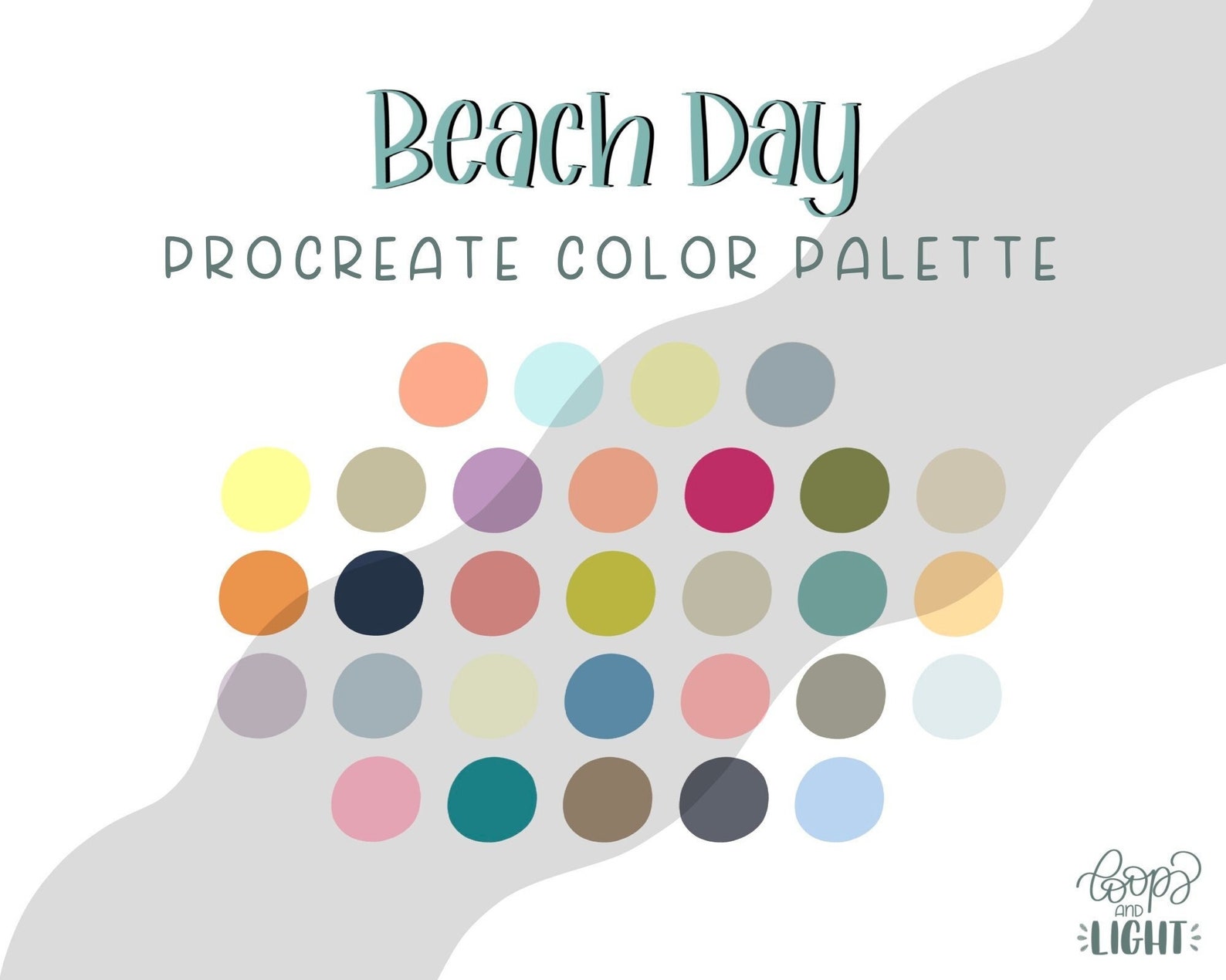 Beach Day Color Palette Procreate Palette Beach Colors | Etsy