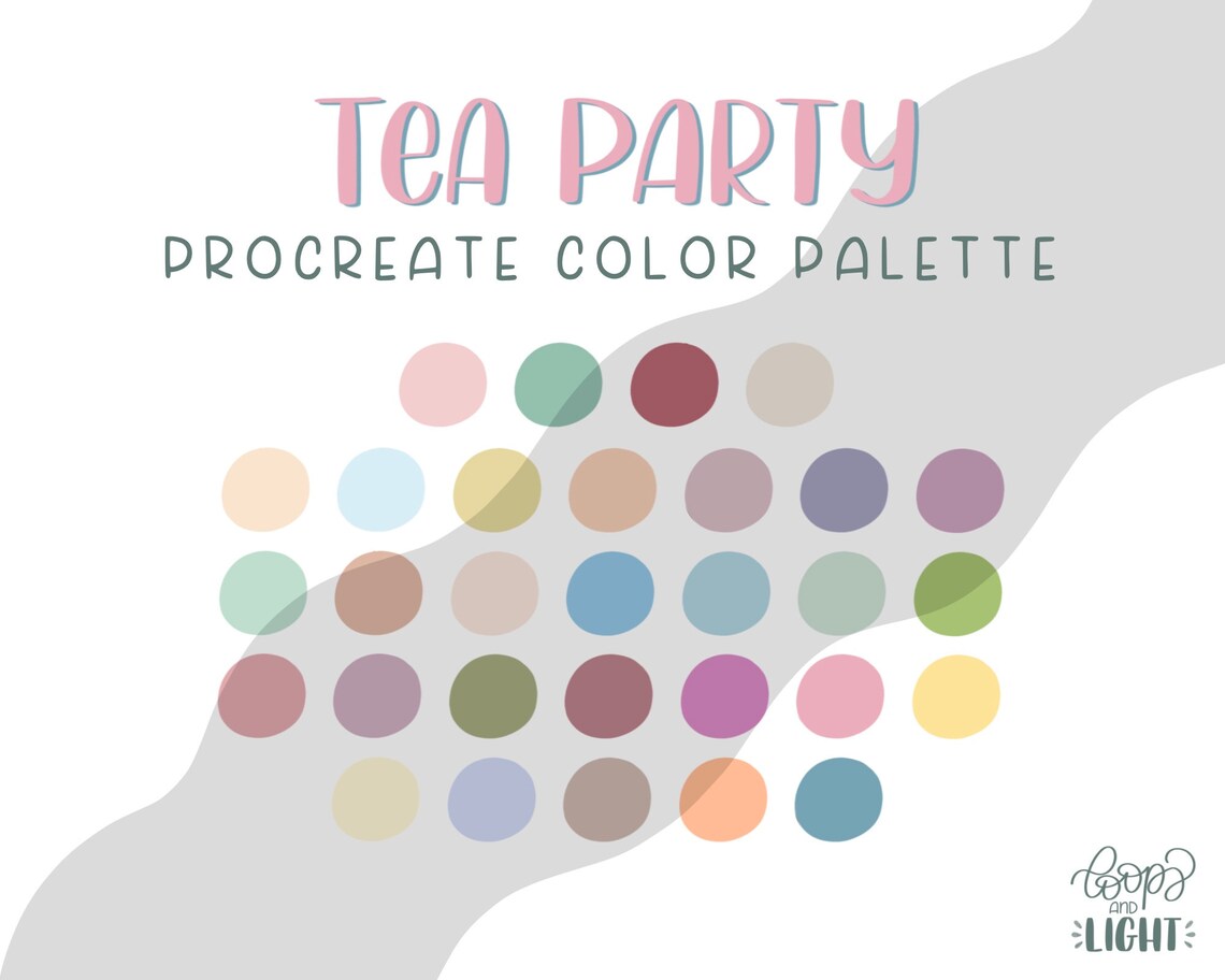 Tea Party Color Palette for Procreate | Etsy