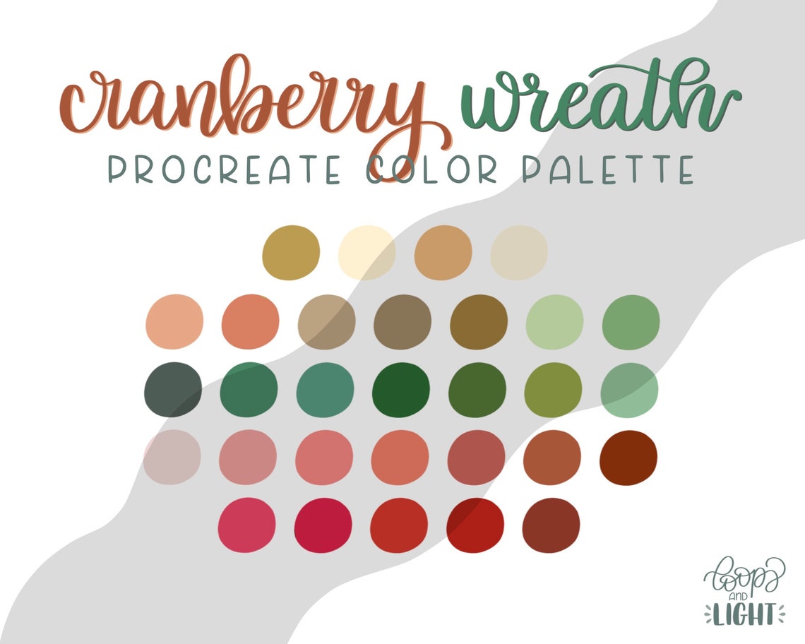 Cranberry Wreath Color Palette Procreate Palette - Etsy