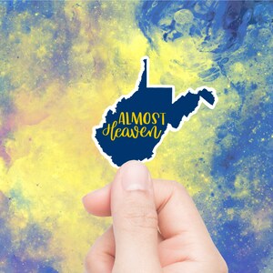 Almost Heaven Sticker WV State Sticker - Etsy