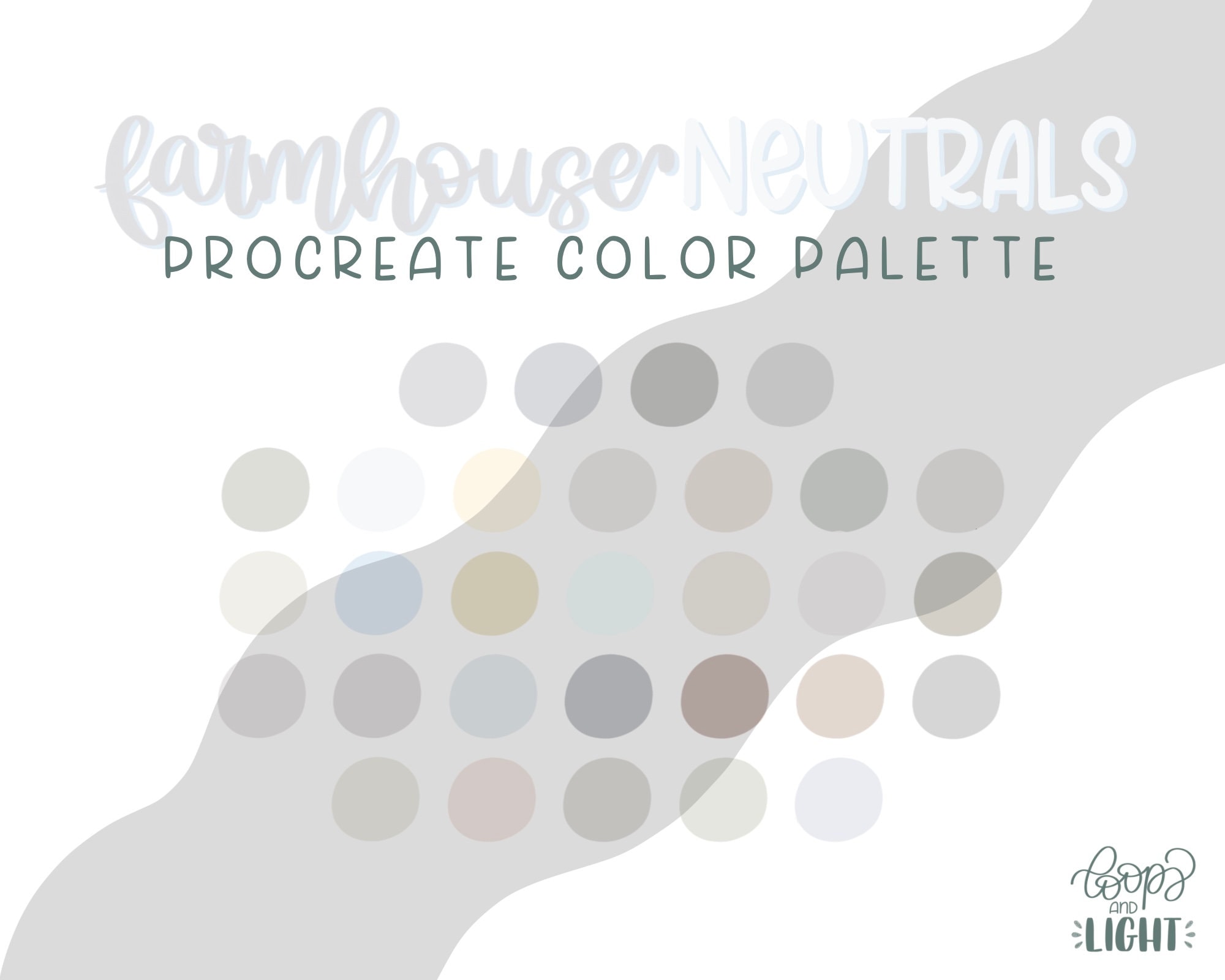 Farmhouse Neutrals Color Palette Procreate Palette - Etsy