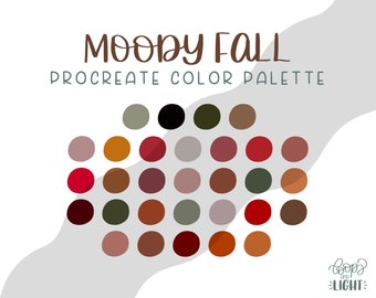 Fall Procreate Color Palette, Autumn Nights Fall Color Scheme for Adobe ...