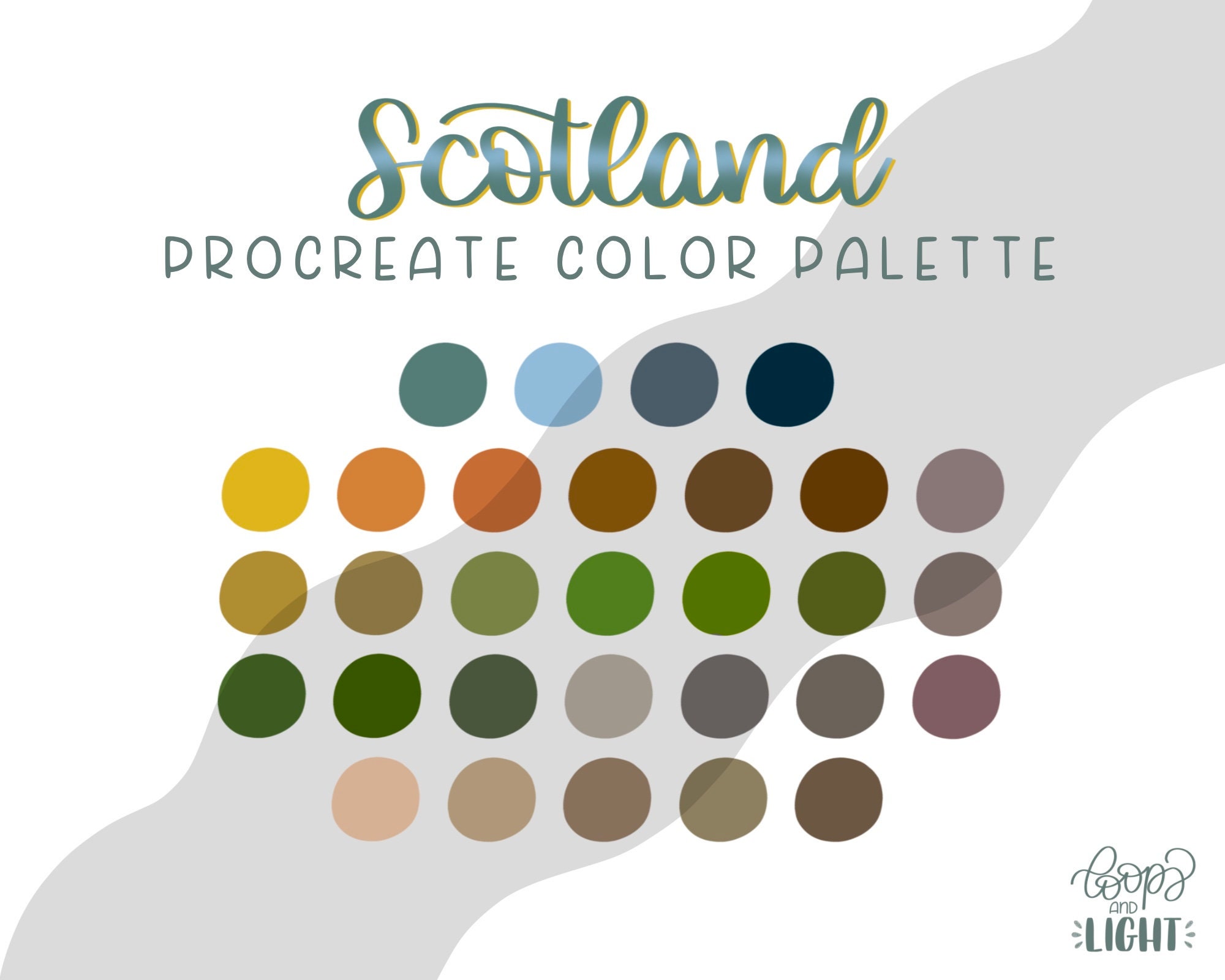 Scotland Color Palette Procreate Palette - Etsy