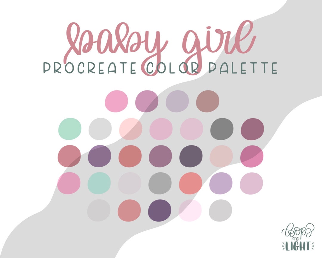Baby Girl Color Palette Procreate Palette Girl Colors - Etsy
