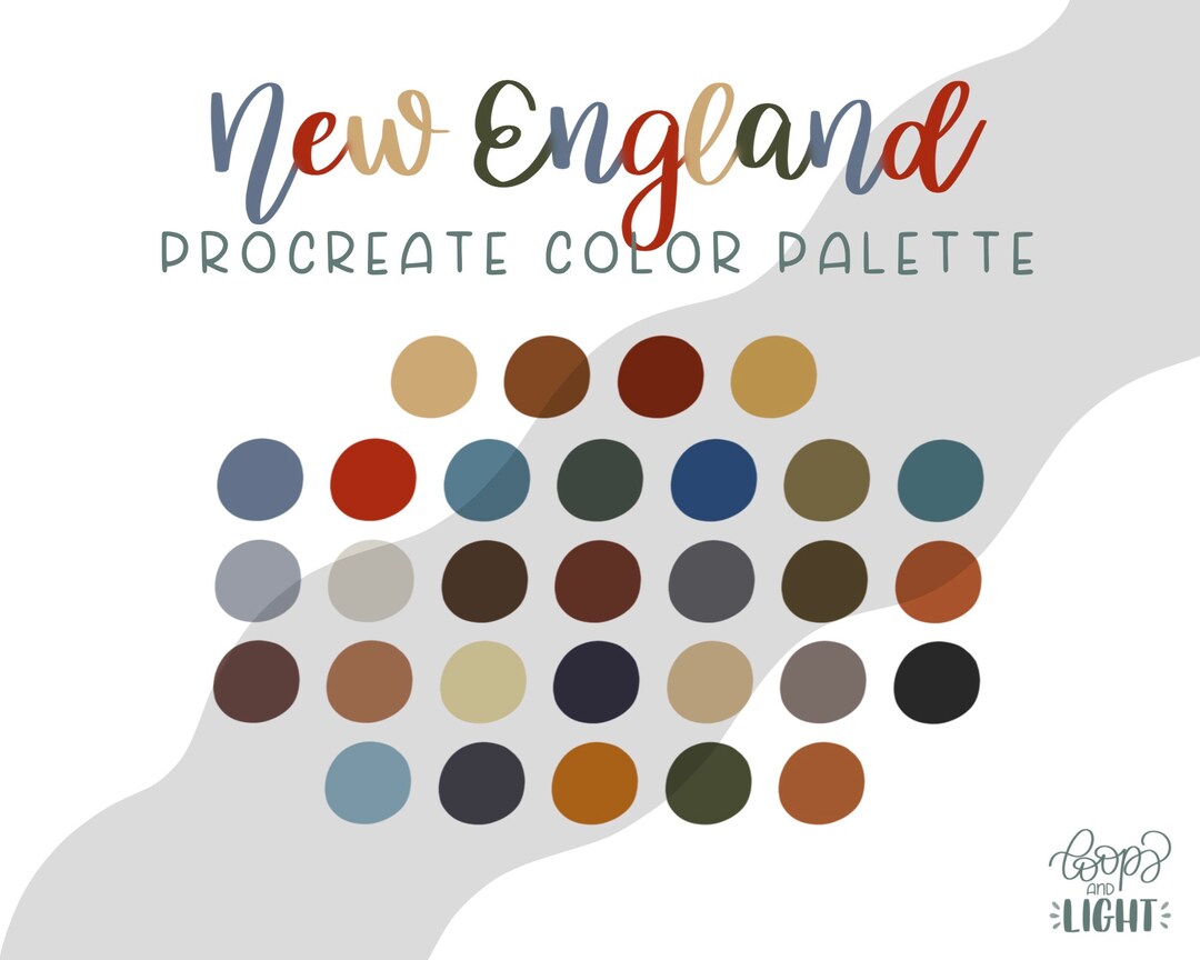 New England Color Palette Procreate Palette - Etsy