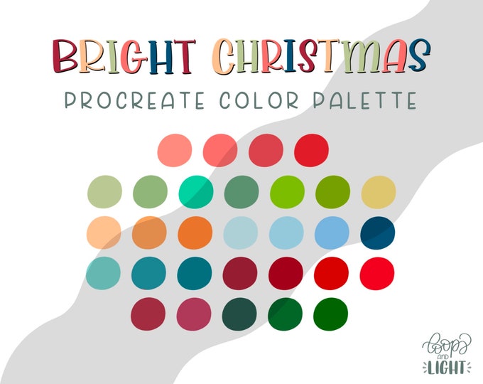 Bright Christmas Color Palette | Procreate Palette - Etsy