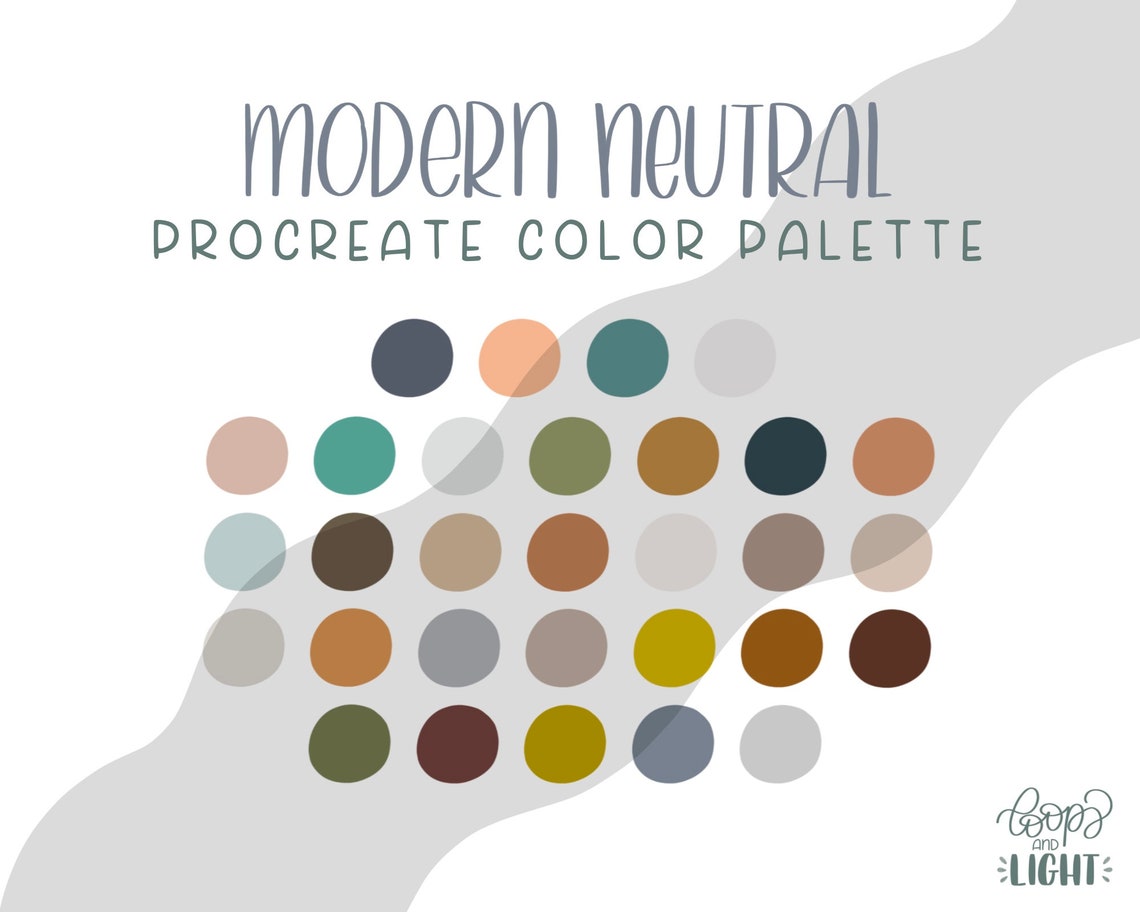 Modern Neutral Color Palette Procreate Palette - Etsy