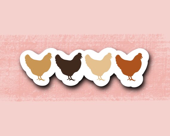 Colorful Hens Sticker Chicken Sticker Farm Style | Etsy