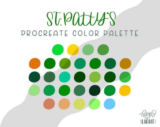 St. Patty's Color Palette Procreate Palette - Etsy