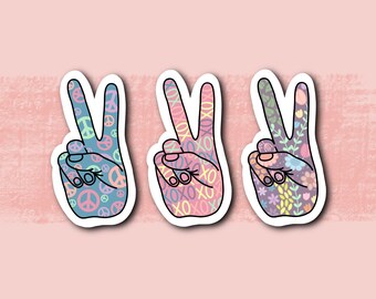 Peace Sign Hand Sticker - Etsy