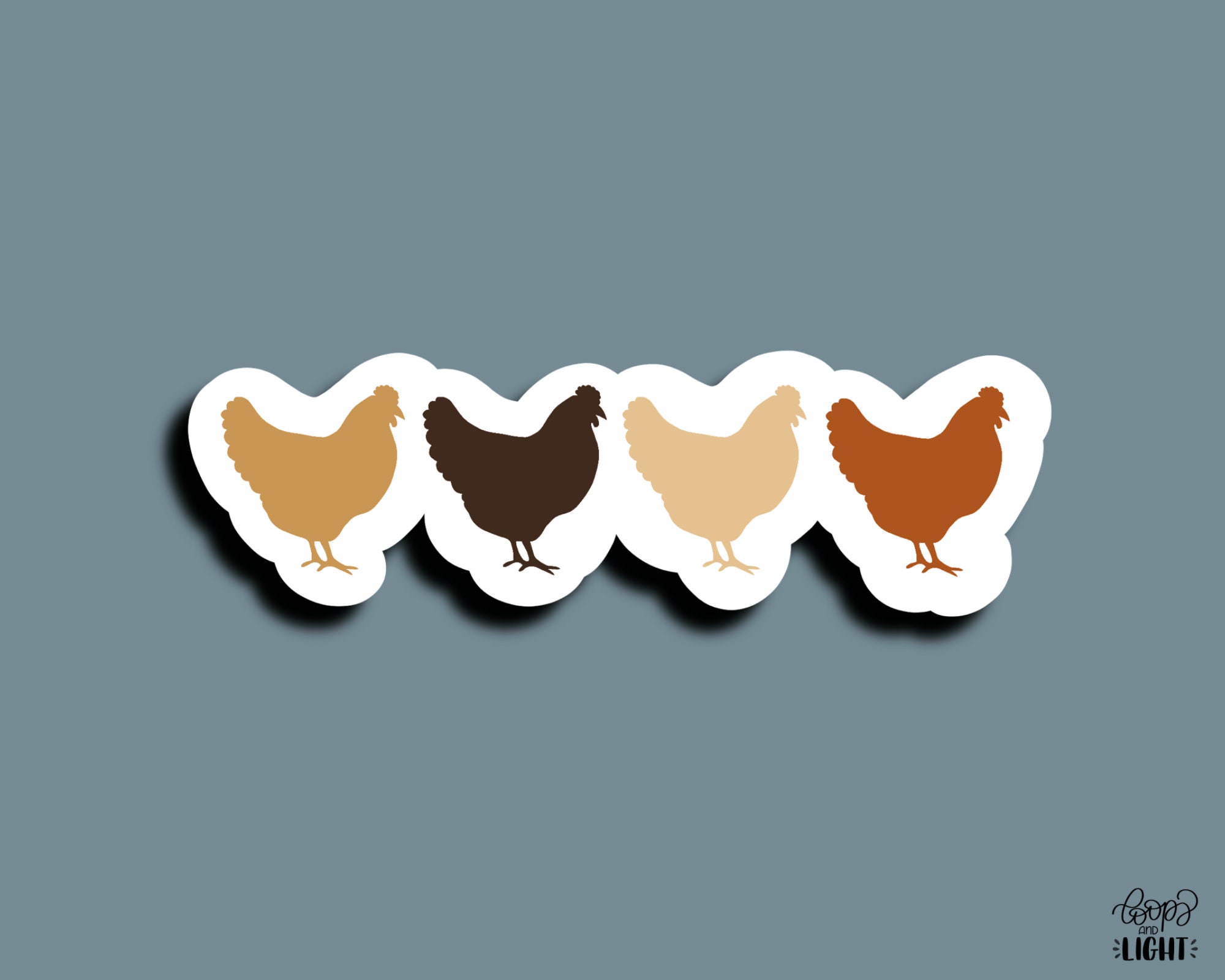 Colorful Hens Sticker Chicken Sticker Farm Style | Etsy