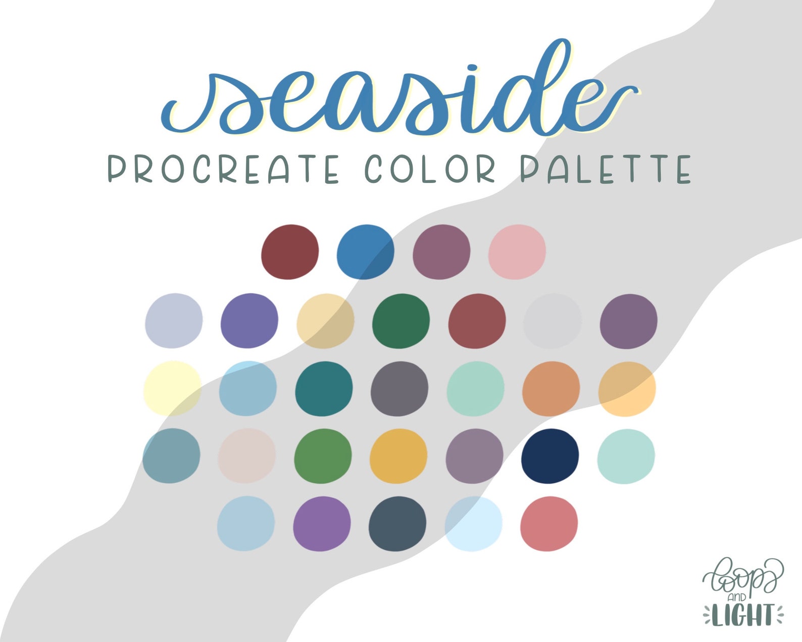 Seaside Color Palette Procreate Palette Beachy Colors - Etsy