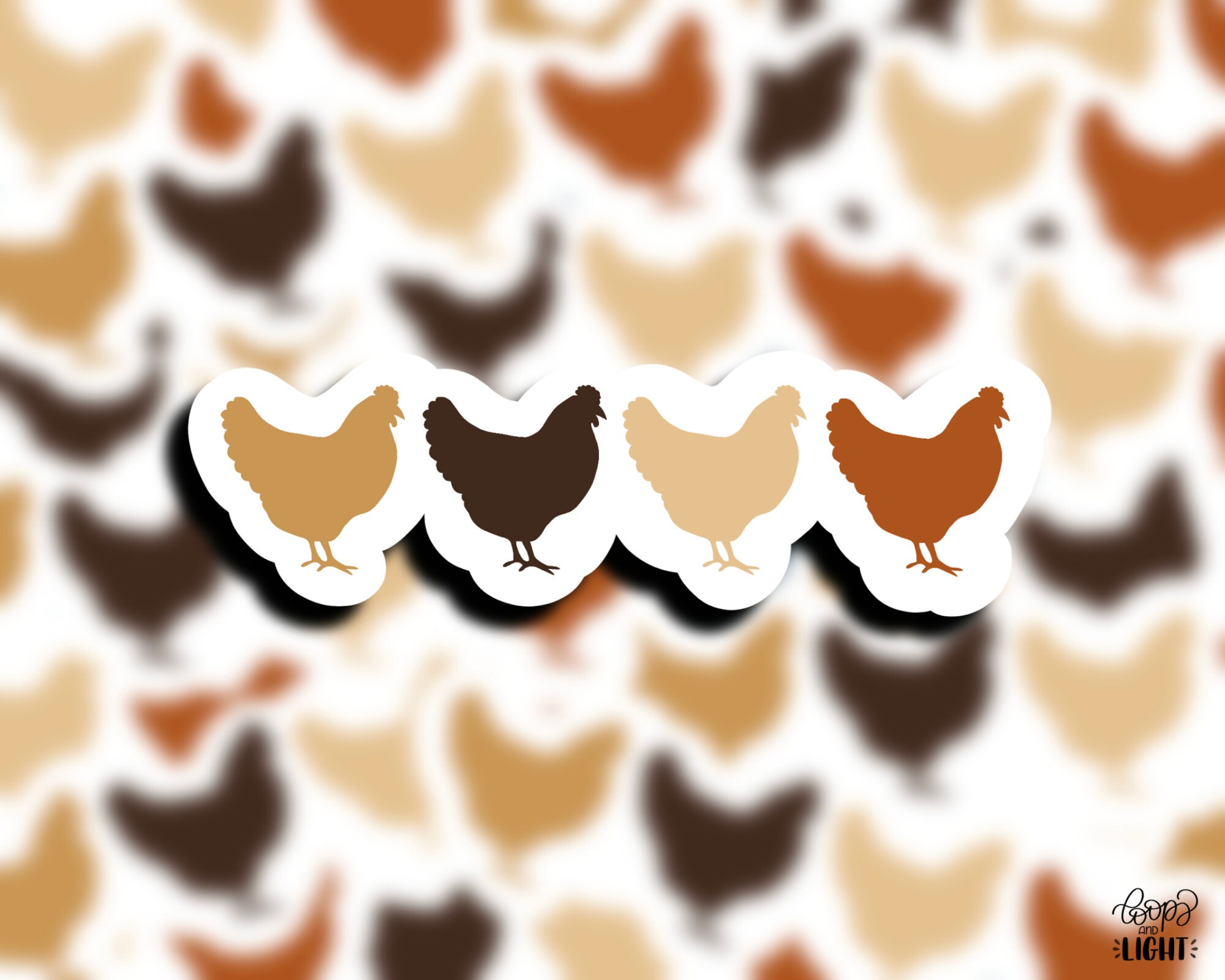 Colorful Hens Sticker Chicken Sticker Farm Style | Etsy