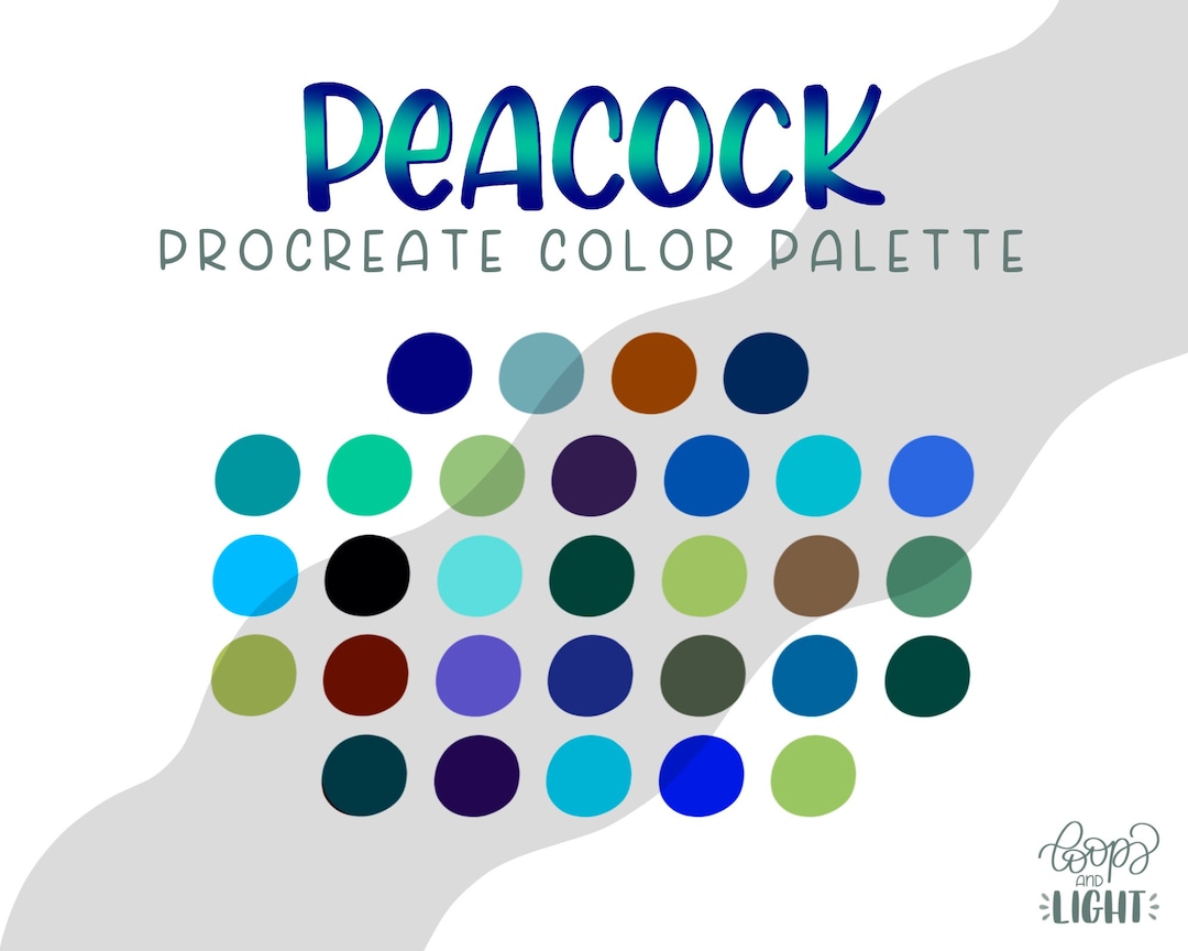 Peacock Color Palette | Procreate Palette - Etsy