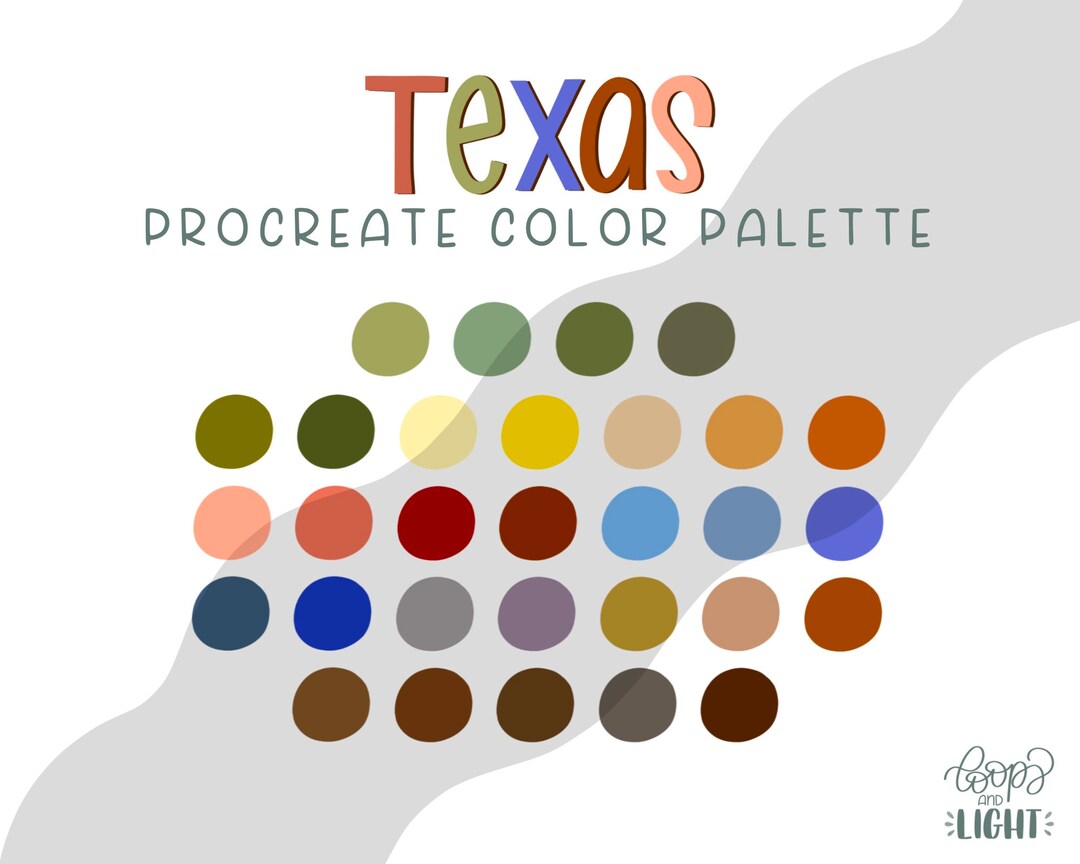 Texas Color Palette Procreate Palette - Etsy