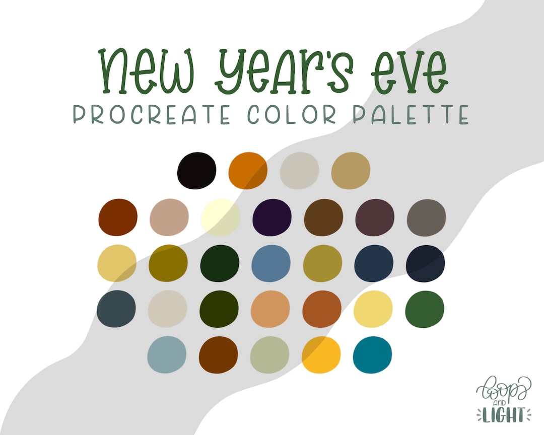 New Year's Eve Color Palette | Procreate Palette - Etsy