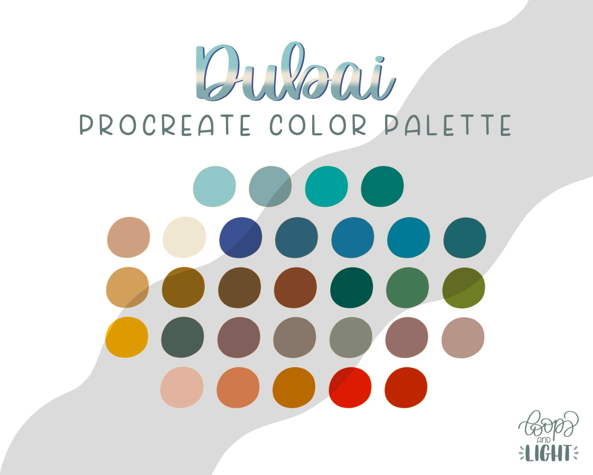 Dubai Color Palette Procreate Palette - Etsy