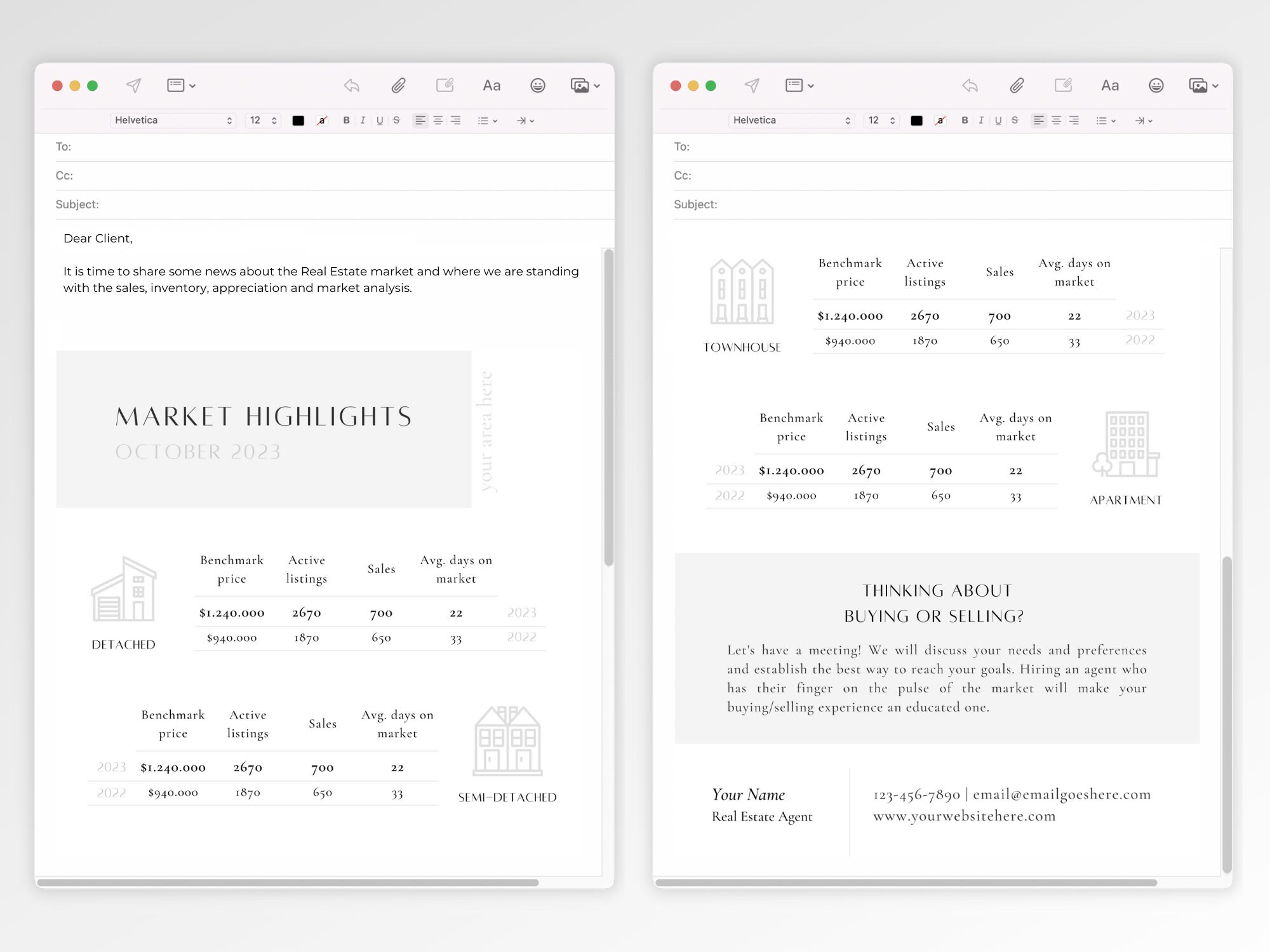 15 Real Estate Email Templates: Monthly/weekly Market Update, Yearly ...