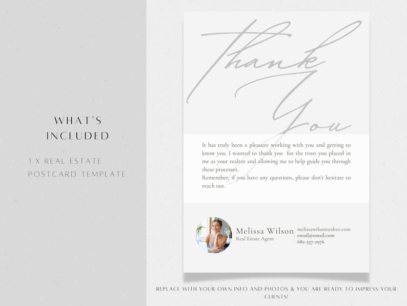 Real Estate Thank You Card Template: Modern Realtor Marketing (5x7 In ...