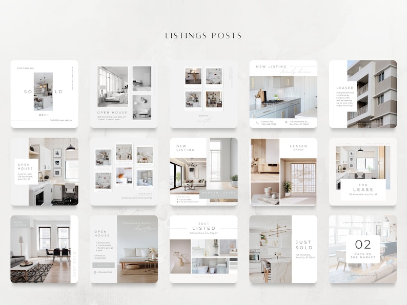 1000 Real Estate MEGA BUNDLE: Minimalistic Social Media Templates ...