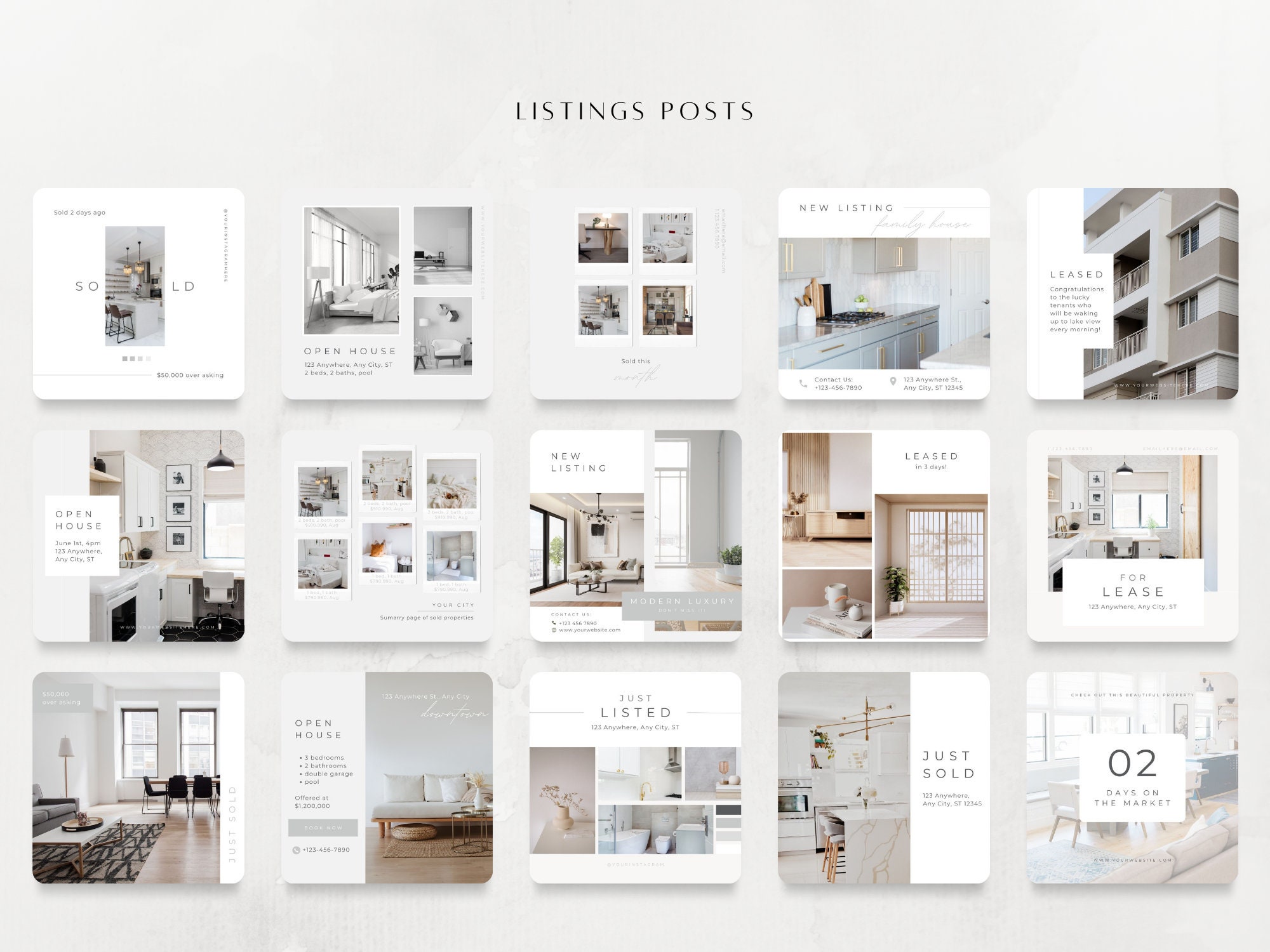 1000 Real Estate MEGA BUNDLE: Minimalistic Social Media Templates ...