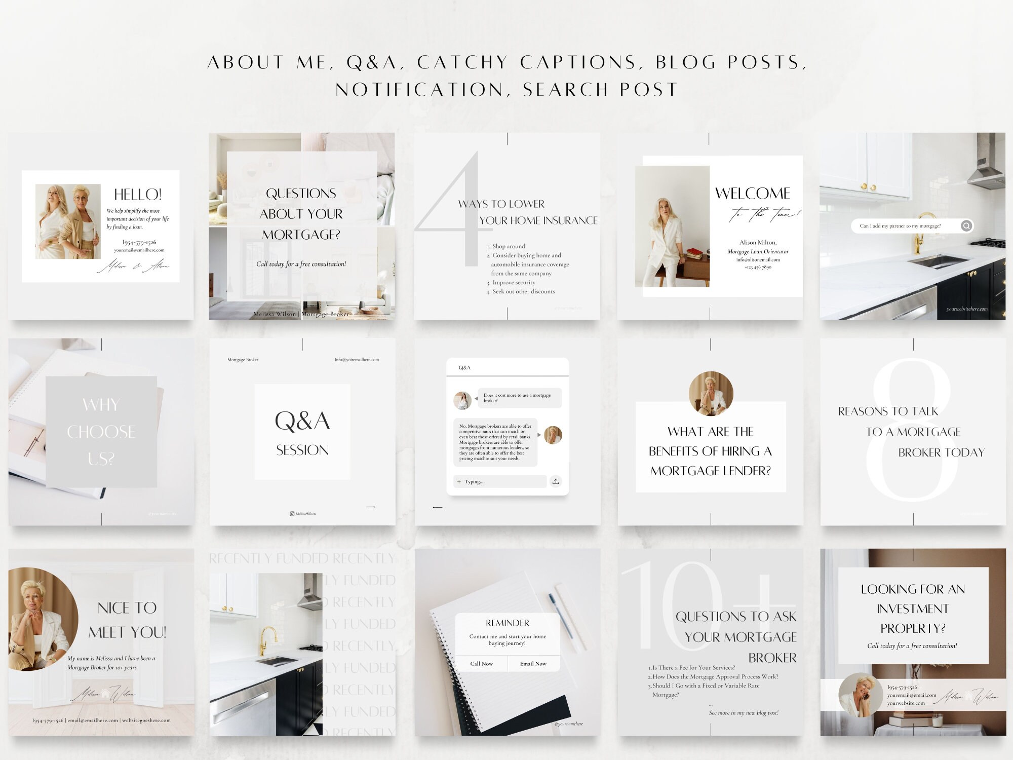 Mortgage Broker Social Media Posts: Modern Marketing Templates ...