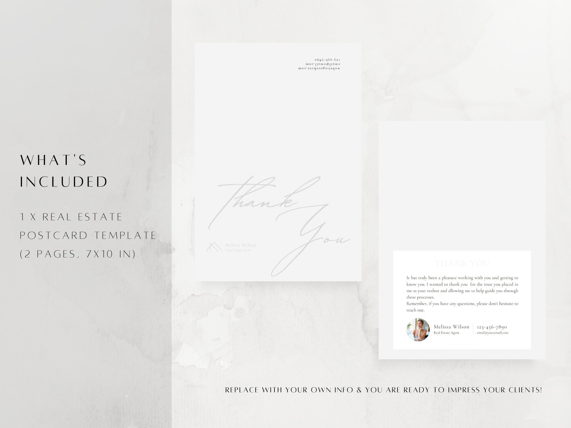 Foldable Real Estate Thank You Card Template: Minimalist Design ...