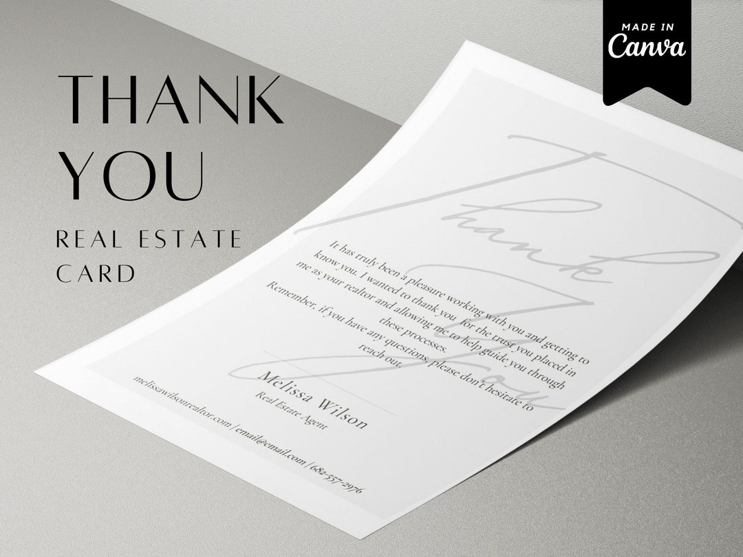 Real Estate Thank You Postcard Template: Realtor Marketing (editable ...