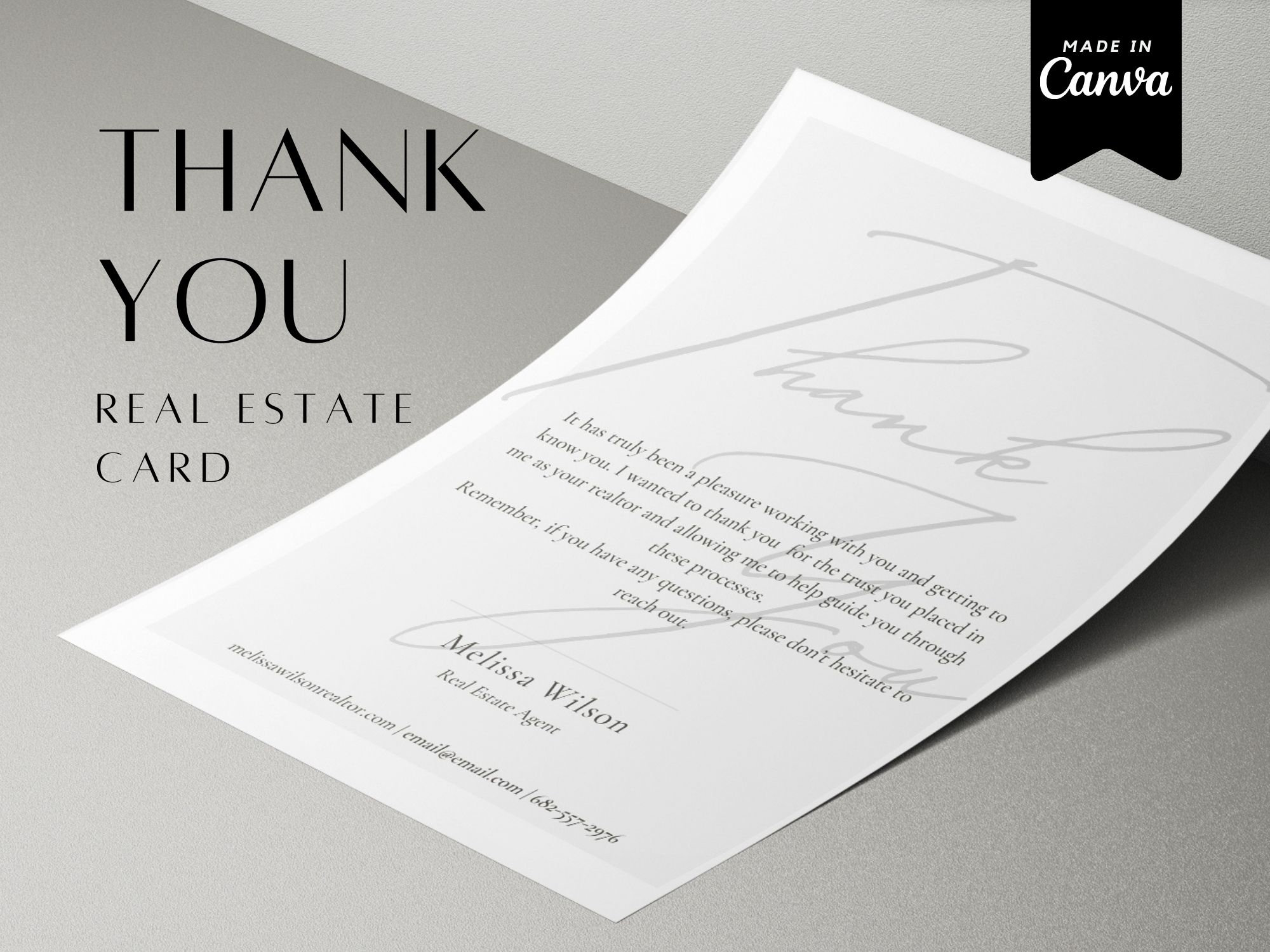Real Estate Thank You Postcard Template: Realtor Marketing (editable ...