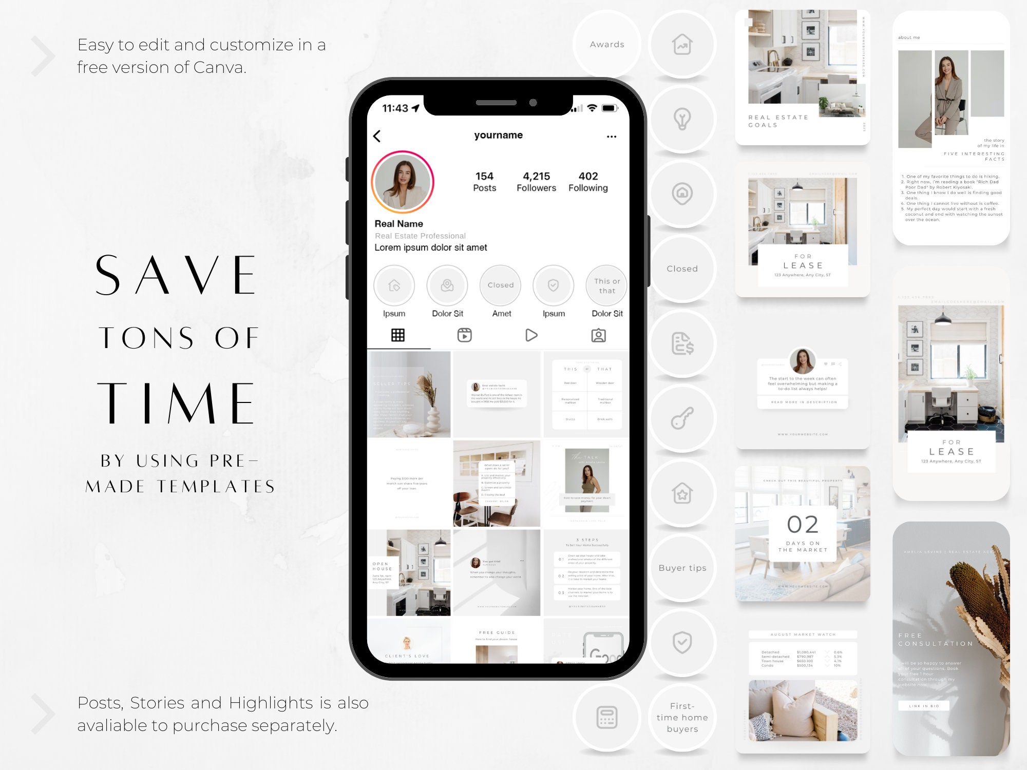 1000 Real Estate MEGA BUNDLE: Minimalistic Social Media Templates ...