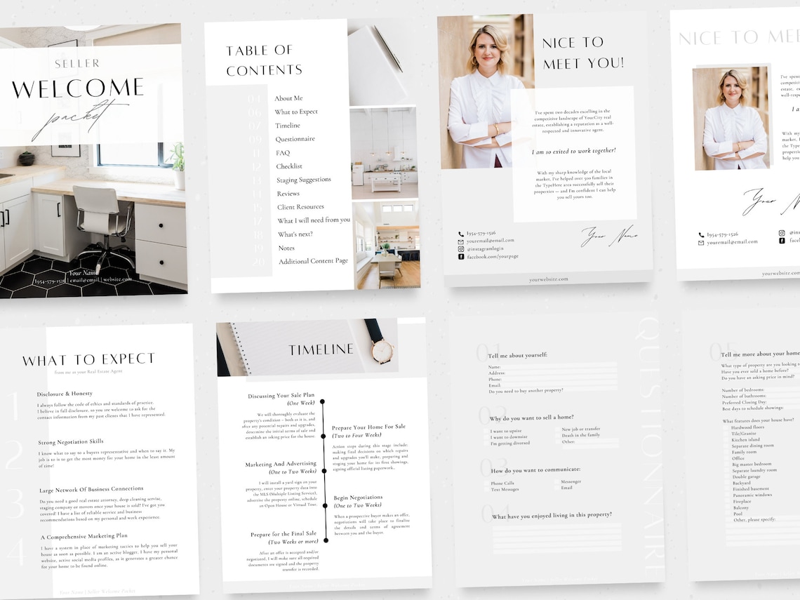 Real Estate Seller Welcome Packet Real Estate Marketing New - Etsy