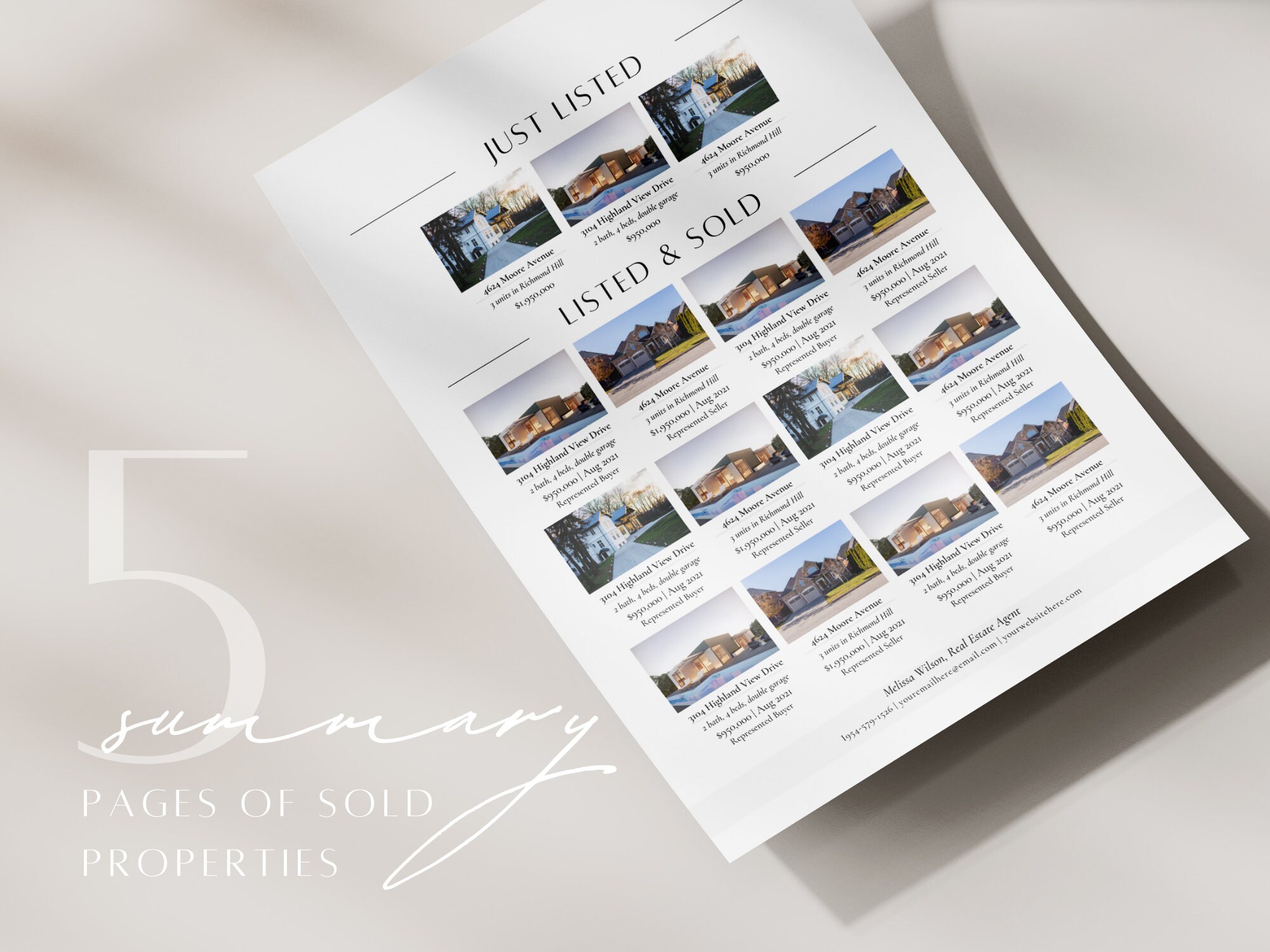 Real Estate Sold Properties Template: Marketing Materials (digital ...