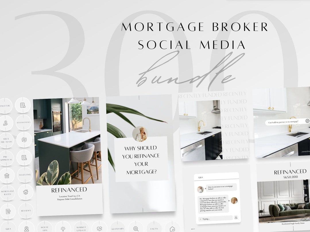 Mortgage Broker Social Media Templates: 300 Posts, Stories, Highlights ...
