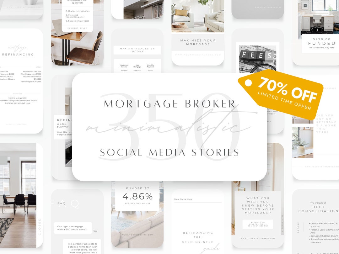 Mortgage Broker Social Media Story Templates: Minimalist Design (canva ...