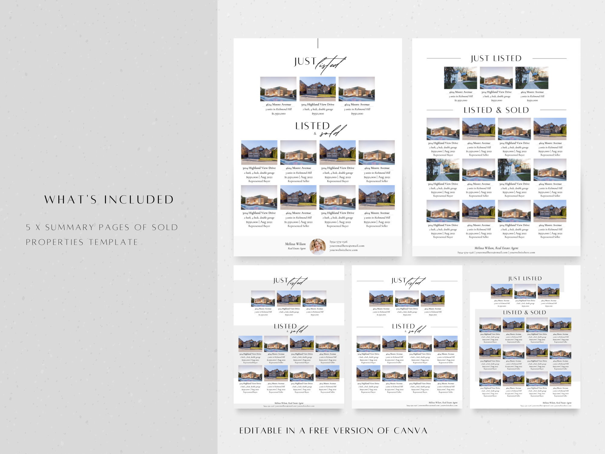 Real Estate Sold Properties Template: Marketing Materials (digital ...