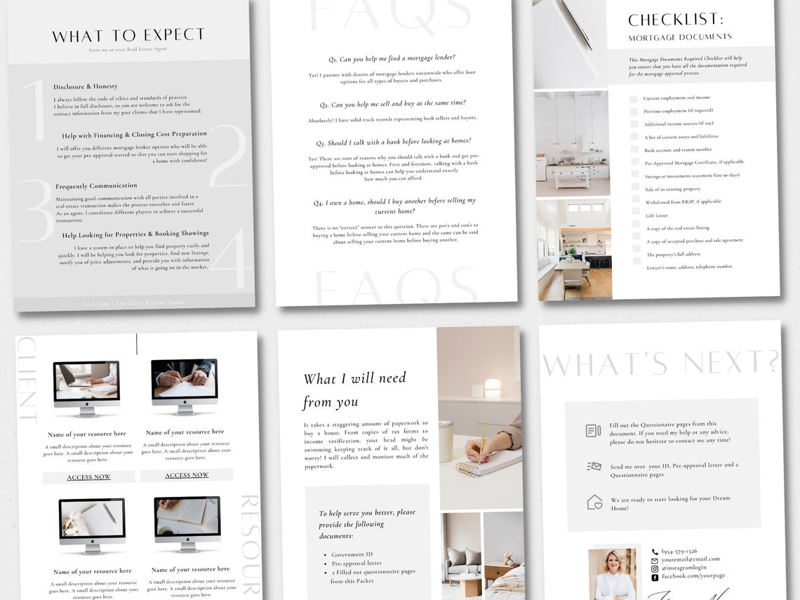 Real Estate Buyer Welcome Packet Real Estate Marketing New | Etsy